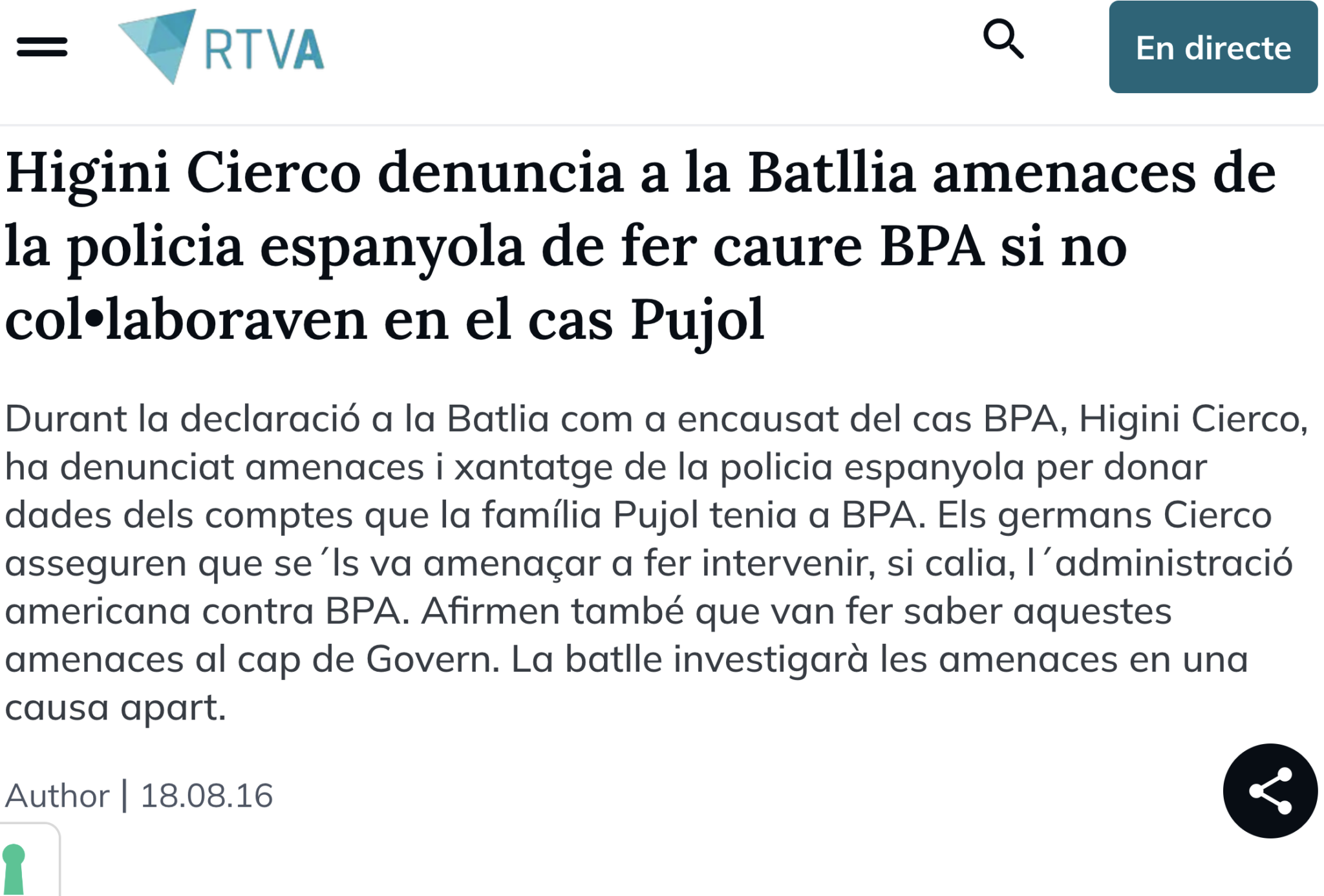 En què ha contradit Higini Cierco 2026 a Higini Cierco 2016?